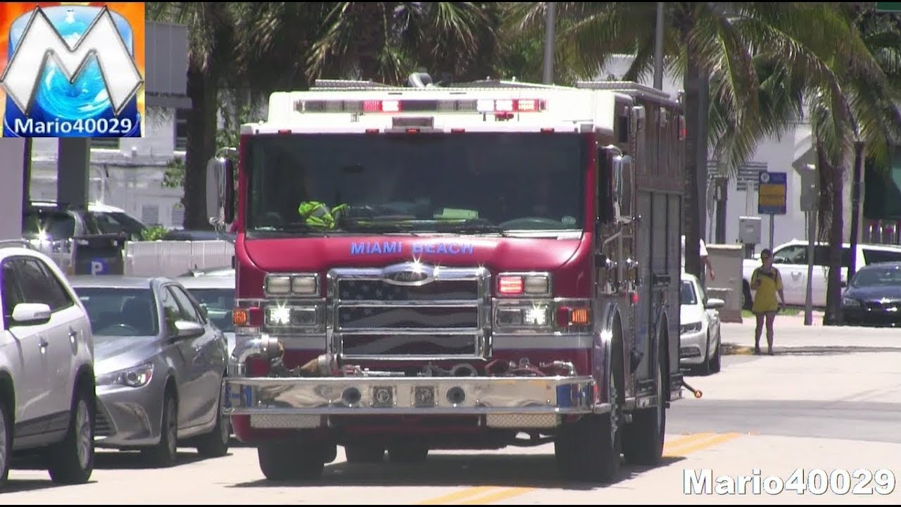Engine Miami Beach Fire-Rescue (compilation) - YouTube