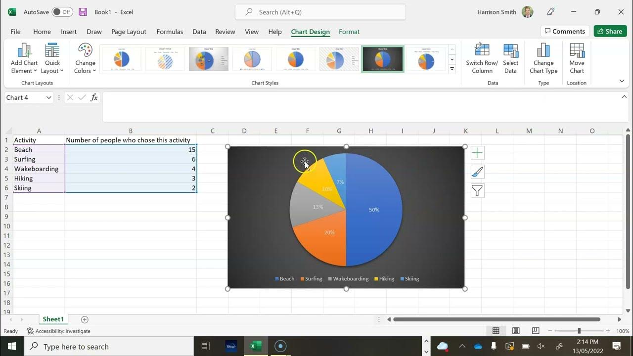 How to make a Pie Graph in Microsoft Excel - YouTube