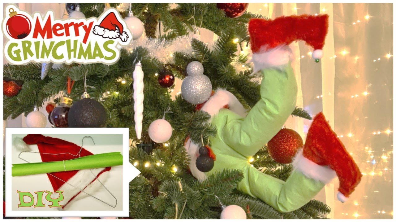 DIY (no sew) Grinch Feet for Christmas Tree - YouTube