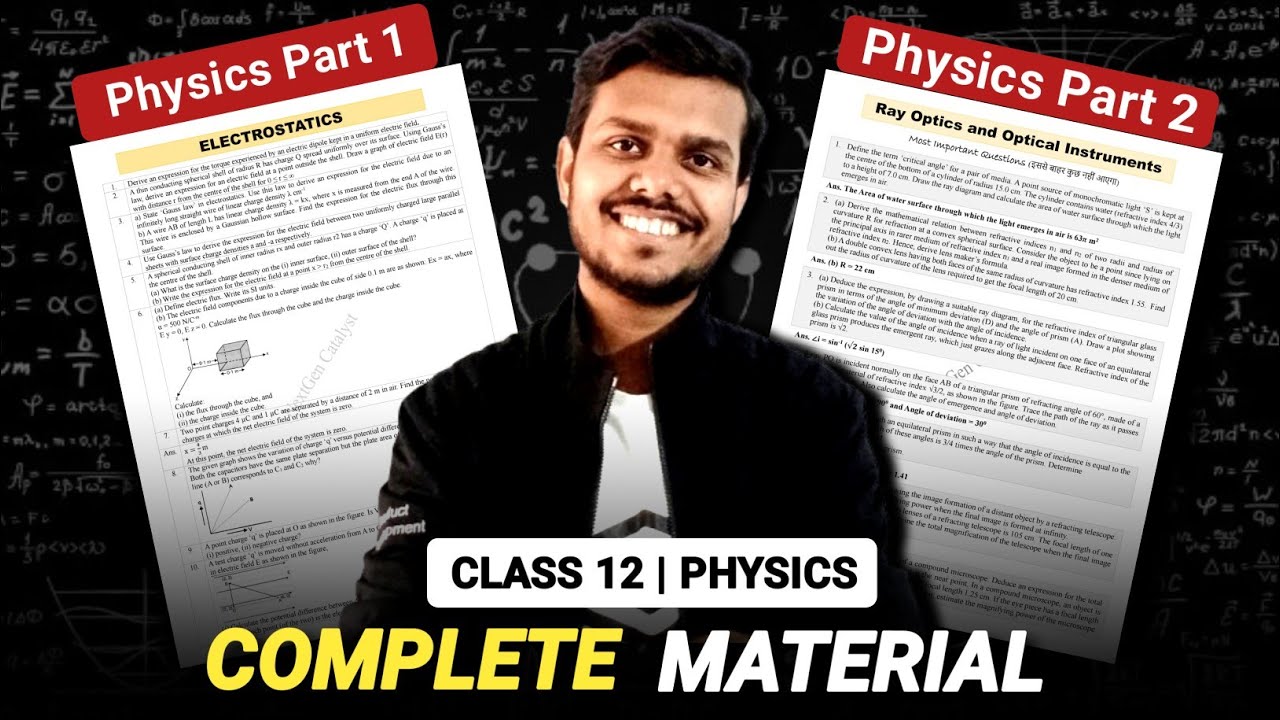 Class 12 Physics | Most Important Questions | MCQ, Case-Study Based ...