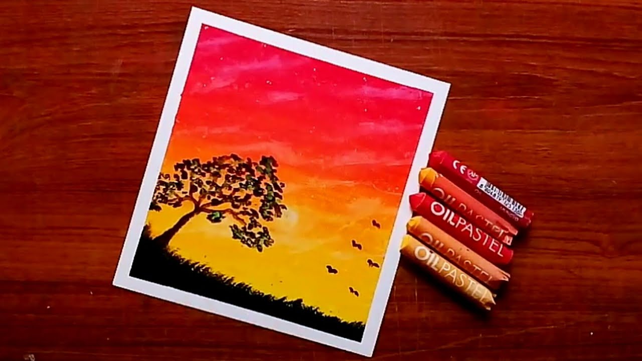 sunlight scenery drawing for beginners/ Easy sunlight drawing/ Nature ...
