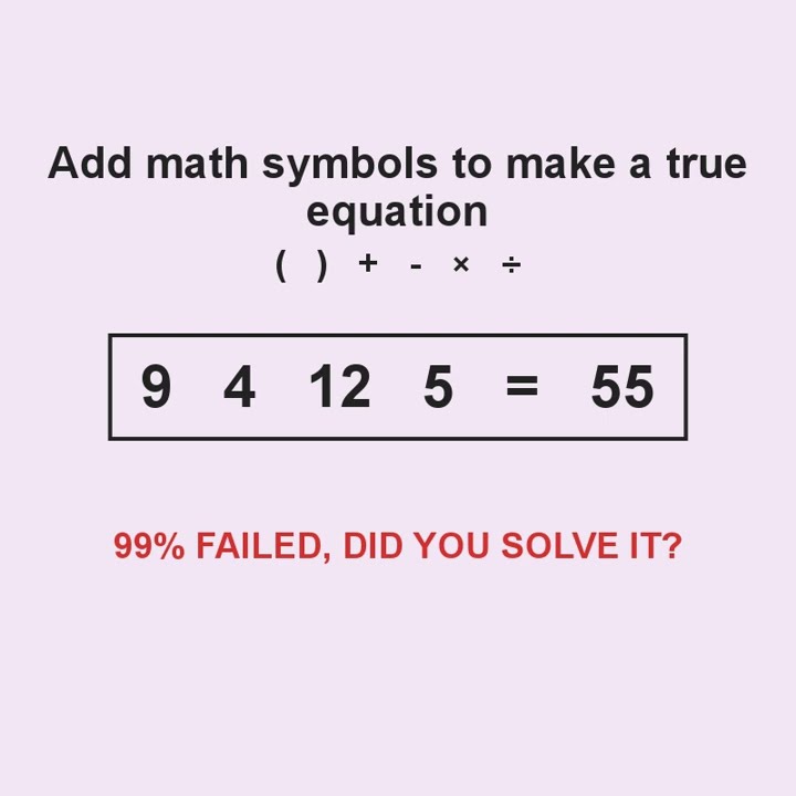 Can you add math symbols to make a true equation Part 1 - YouTube