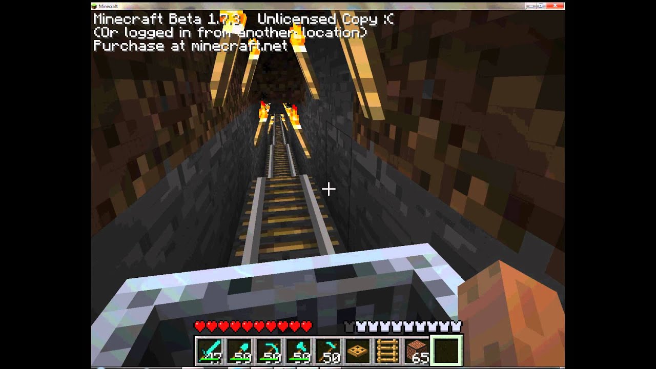 Minecraft - Railroad and hidden escape tunnel - YouTube