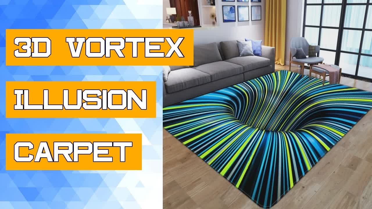 3D Vortex Illusion Carpet Entrance Door Floor Mat Abstract Geometric ...