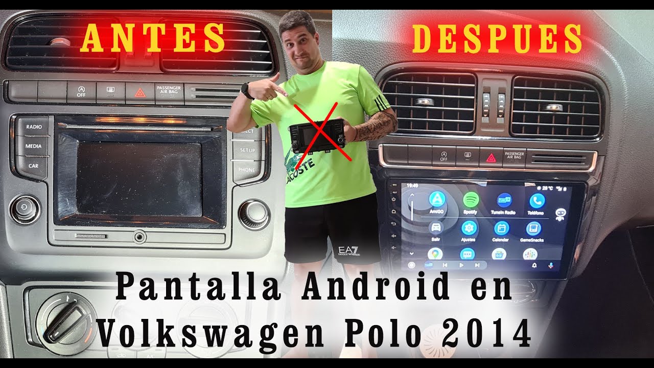 Pantalla Android en Volkswagen Polo 2014 con Android Auto y Carplay ...
