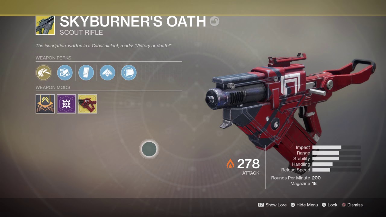 Destiny 2- Skyburner's Oath AMAZING New Exotic Scout Rifle - YouTube