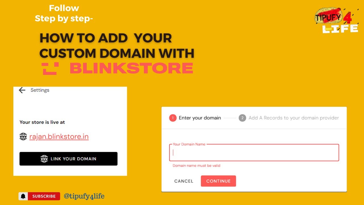 How to add custom domain on blinkstore - YouTube