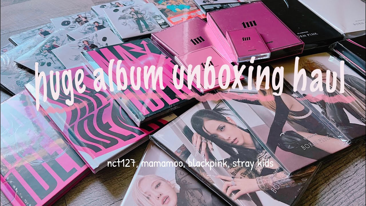 my first huge kpop unboxing haul ~ 25 albums ~ nct127, mamamoo ...