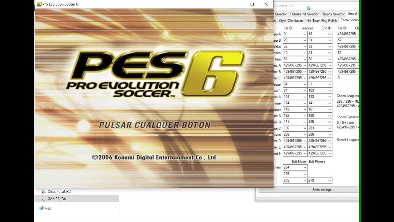 PES6 Secret Editor by Rechi - YouTube