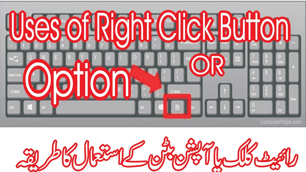 What is the uses of right click or option button in computer keyboard ...