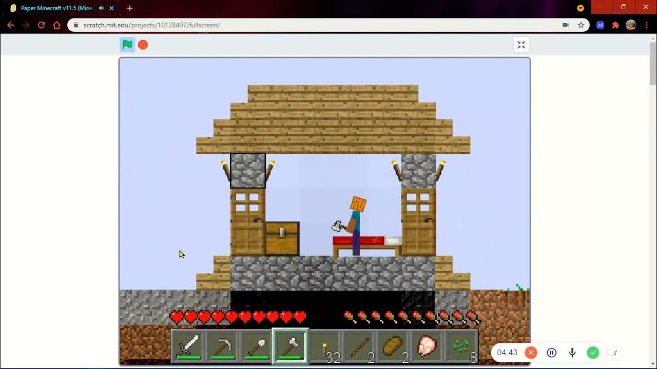 Paper Minecraft v11 5 Minecraft 2D on Scratch - YouTube