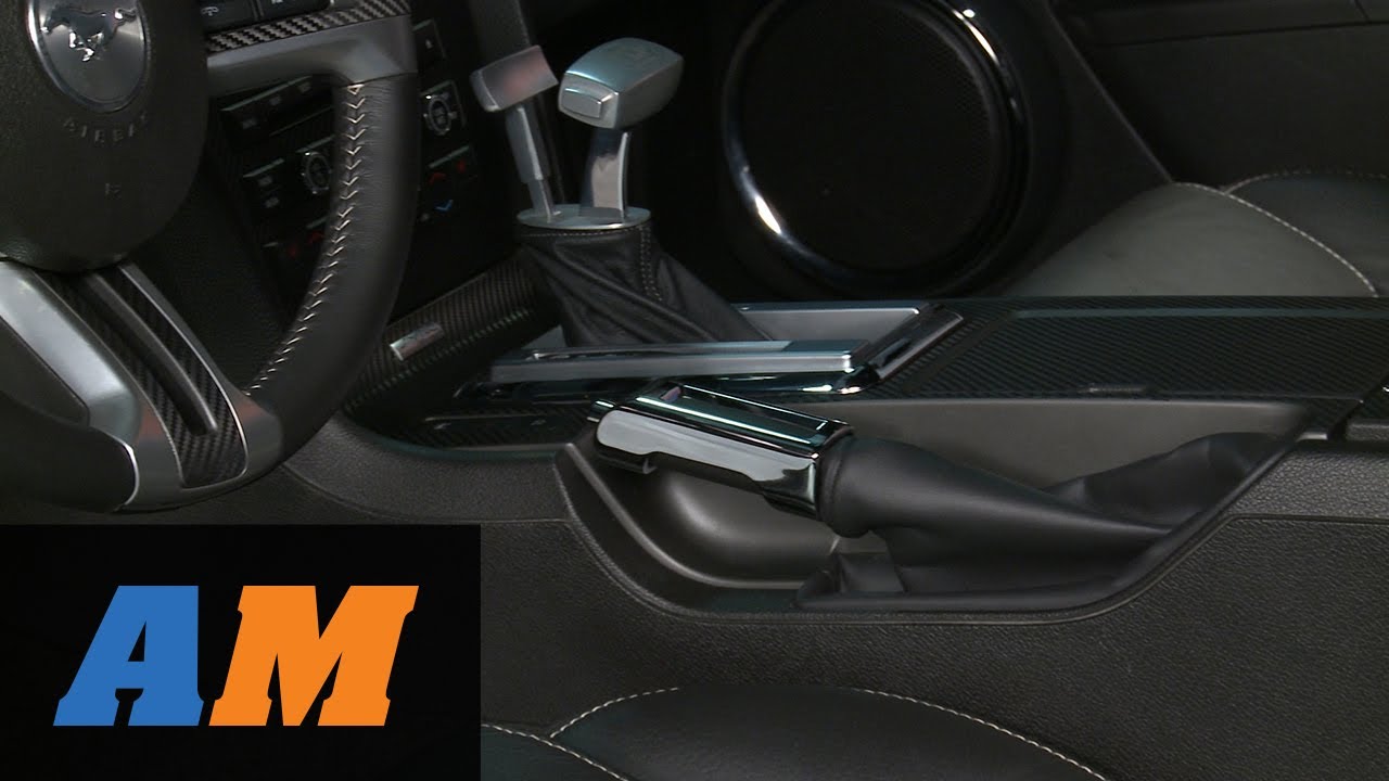 Mustang Modern Billet Chrome/Satin E-Brake Handle Cover (10-14 Rubber ...