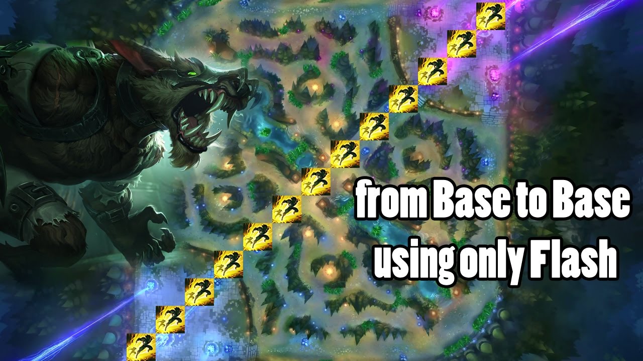 From base to base using only Flash - League of Legends - YouTube