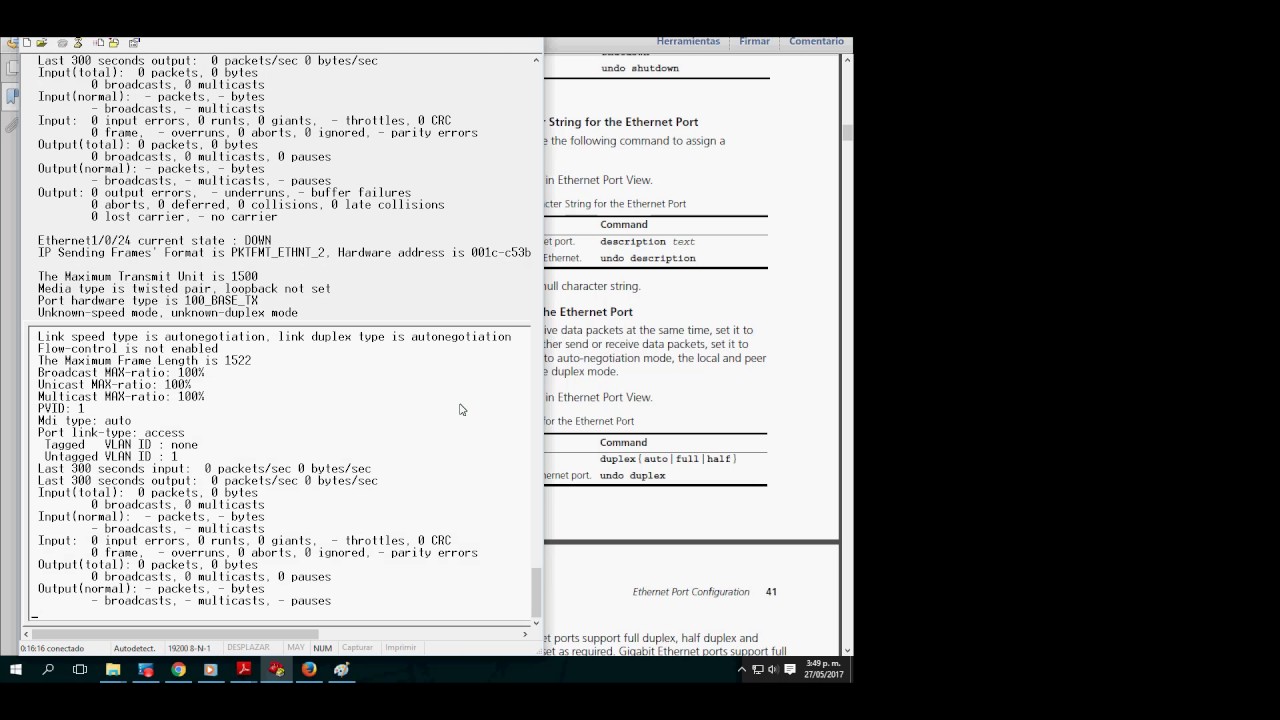 Reposición cuenta A veces configurar switch 3com por consola Circular ...