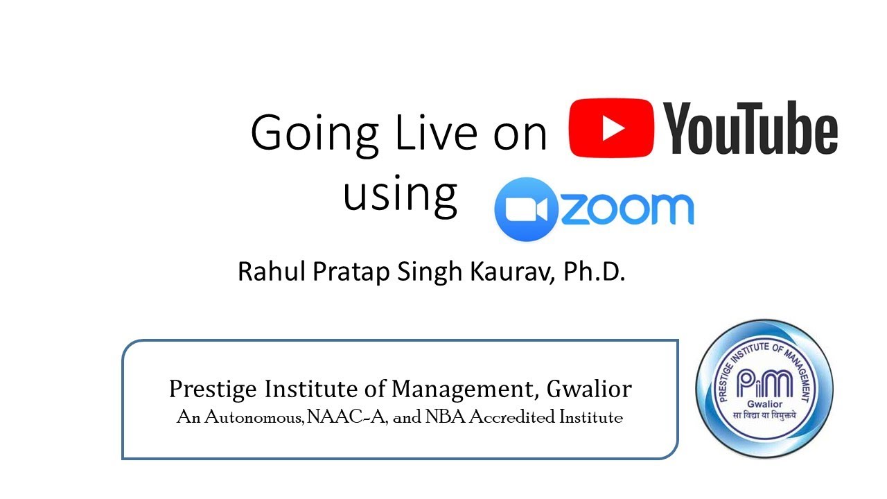 Going Live on YouTube using ZOOM - YouTube