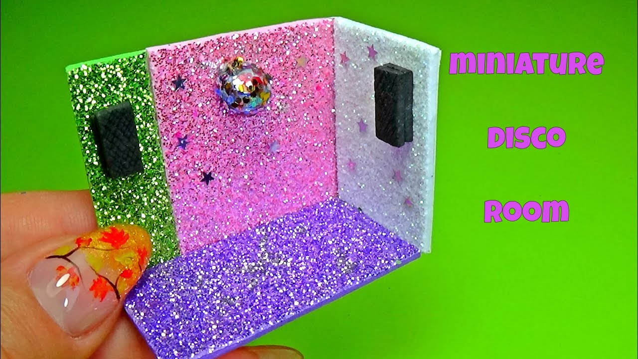 Miniature disco room diy │ Doll Stuff - YouTube