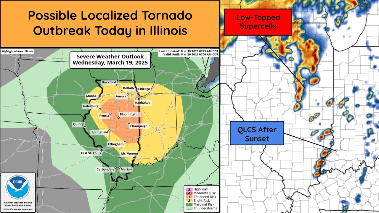 Possible Localized Tornado Outbreak Today in Illinois - YouTube