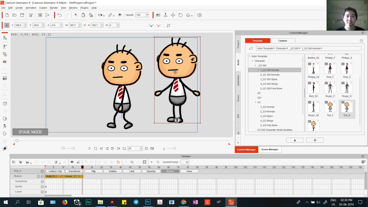 Walk Backward or Step Backward in Cartoon Animator 4 - YouTube