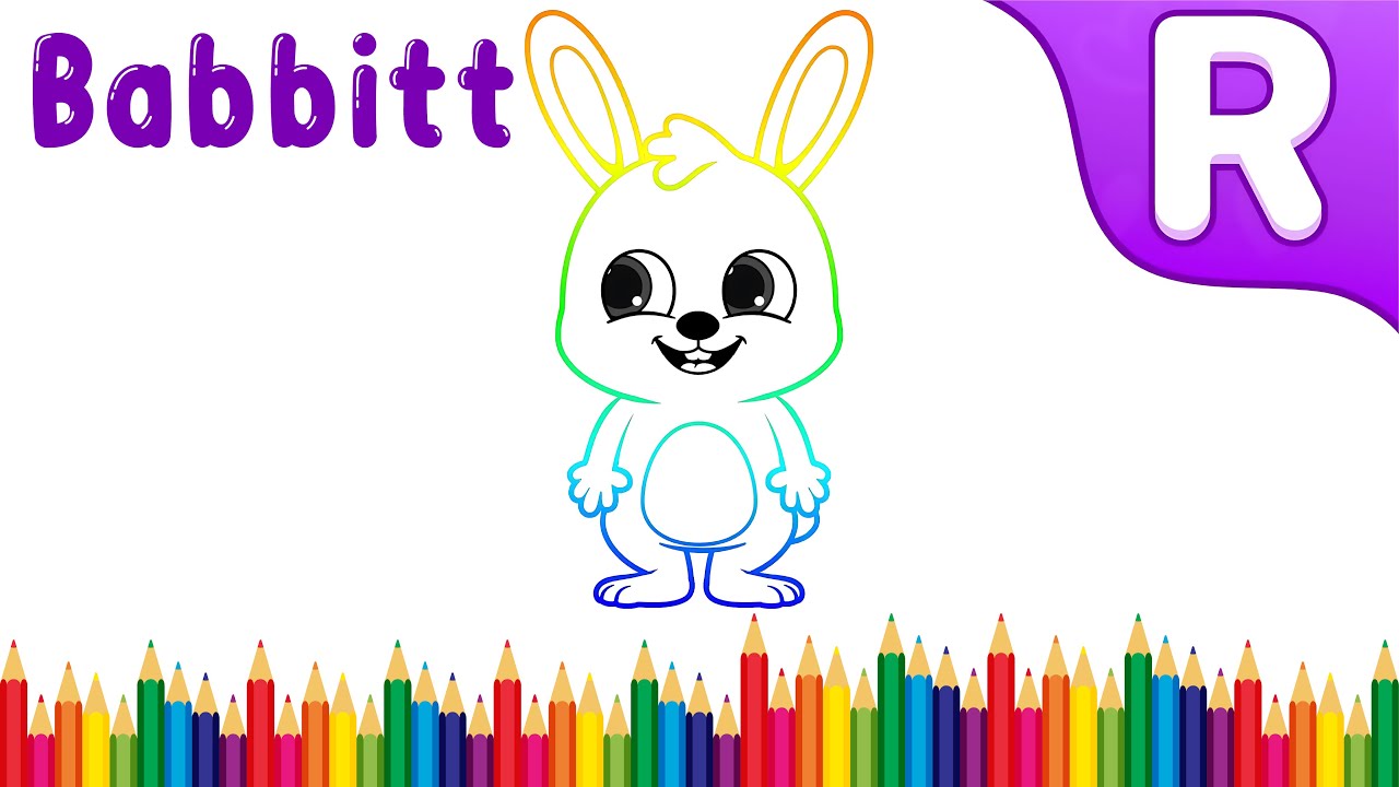 🐰 How to Trace Rabbit Easy (Step by Step Tracing) Letter R Tracing for ...