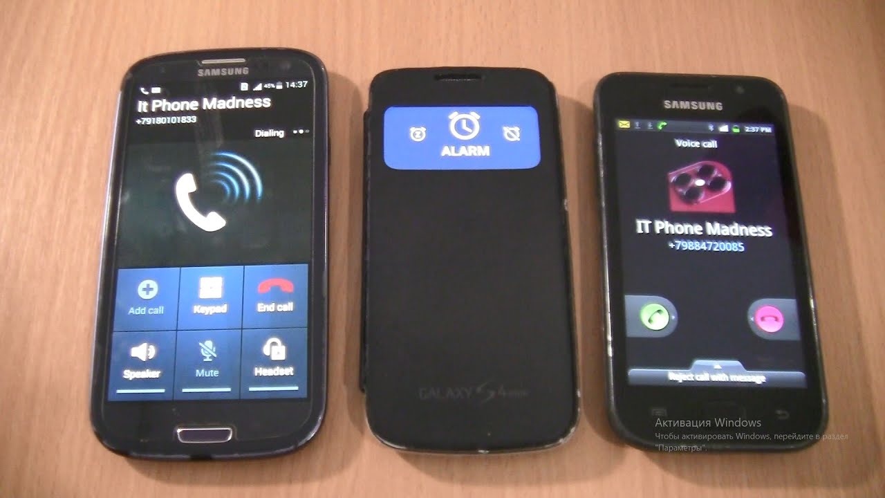 Incoming call+Outgoing call+alarms clock at the Same Time Samsung S1+S3 ...