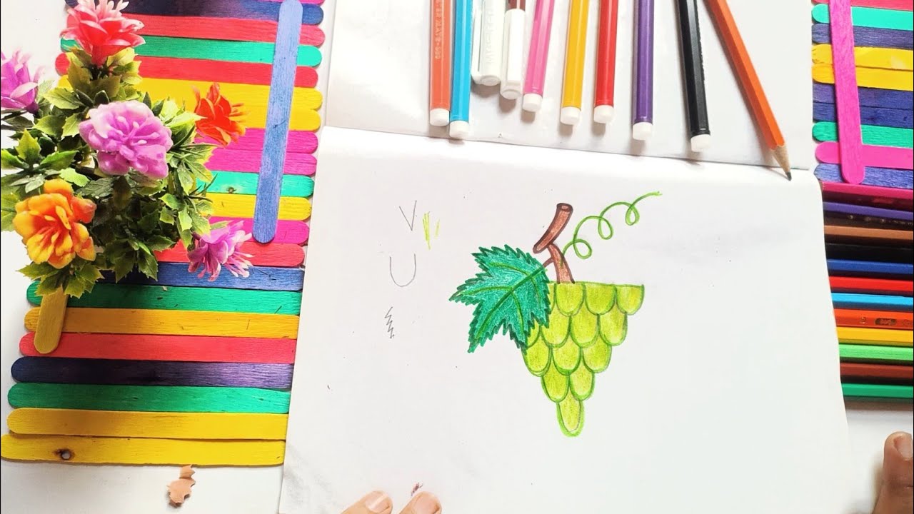 How to draw Grapes | Making Grapes With Awesome Idea | Grapes Easy ...