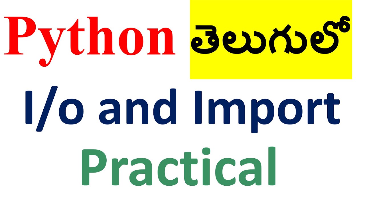 1.4P Input/Output And Import Statement In Python Practical | Python Programming - YouTube