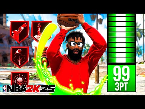 99 THREE + ALL LEGEND SHOOTING BADGES is UNSTOPPABLE on NBA 2K25 - YouTube
