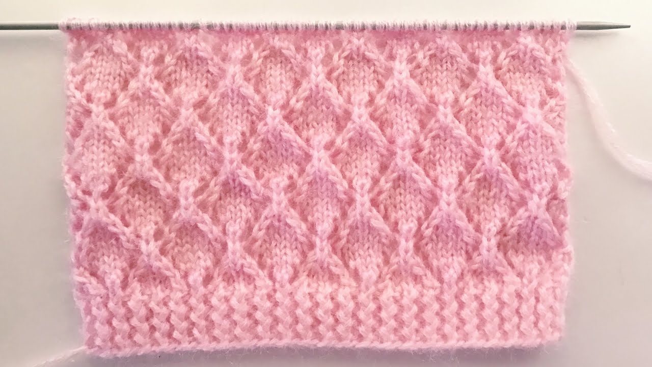 Diamond Stitch Pattern For Ladies/Babies Sweater - YouTube