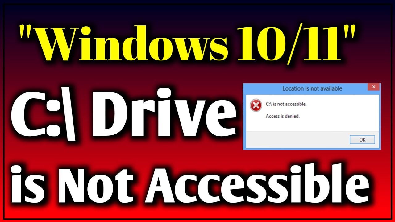 Fix drive is not accessible | drive is not accessible | access is ...