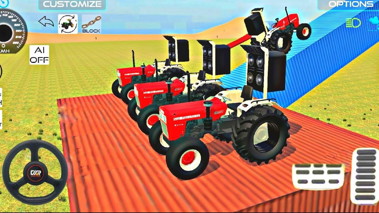 Dreving big trector four trector to to game #Swaraj #gadi #four gadi is ...