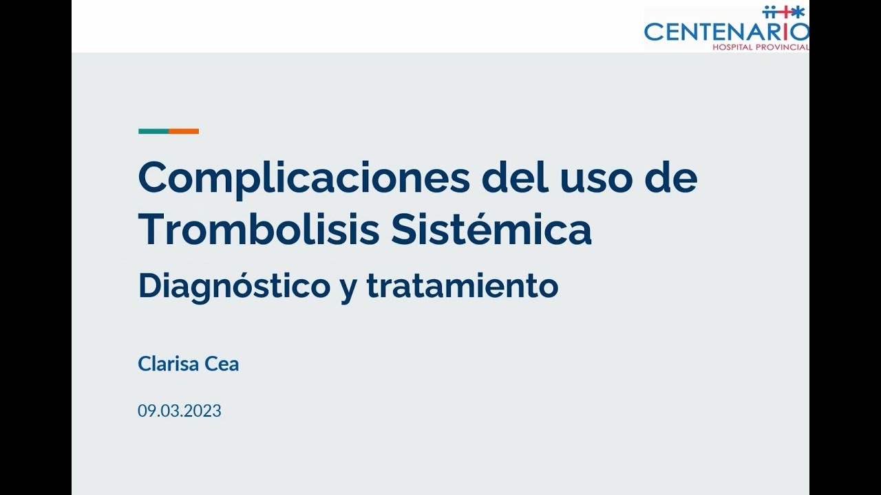Complicaciones del uso de trombolisis sistémica. - YouTube