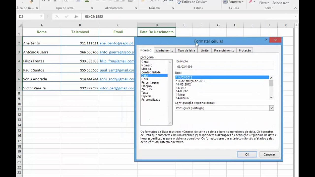 2º Tutorial Excel - Criar e formatar tabela Parte 1 - YouTube