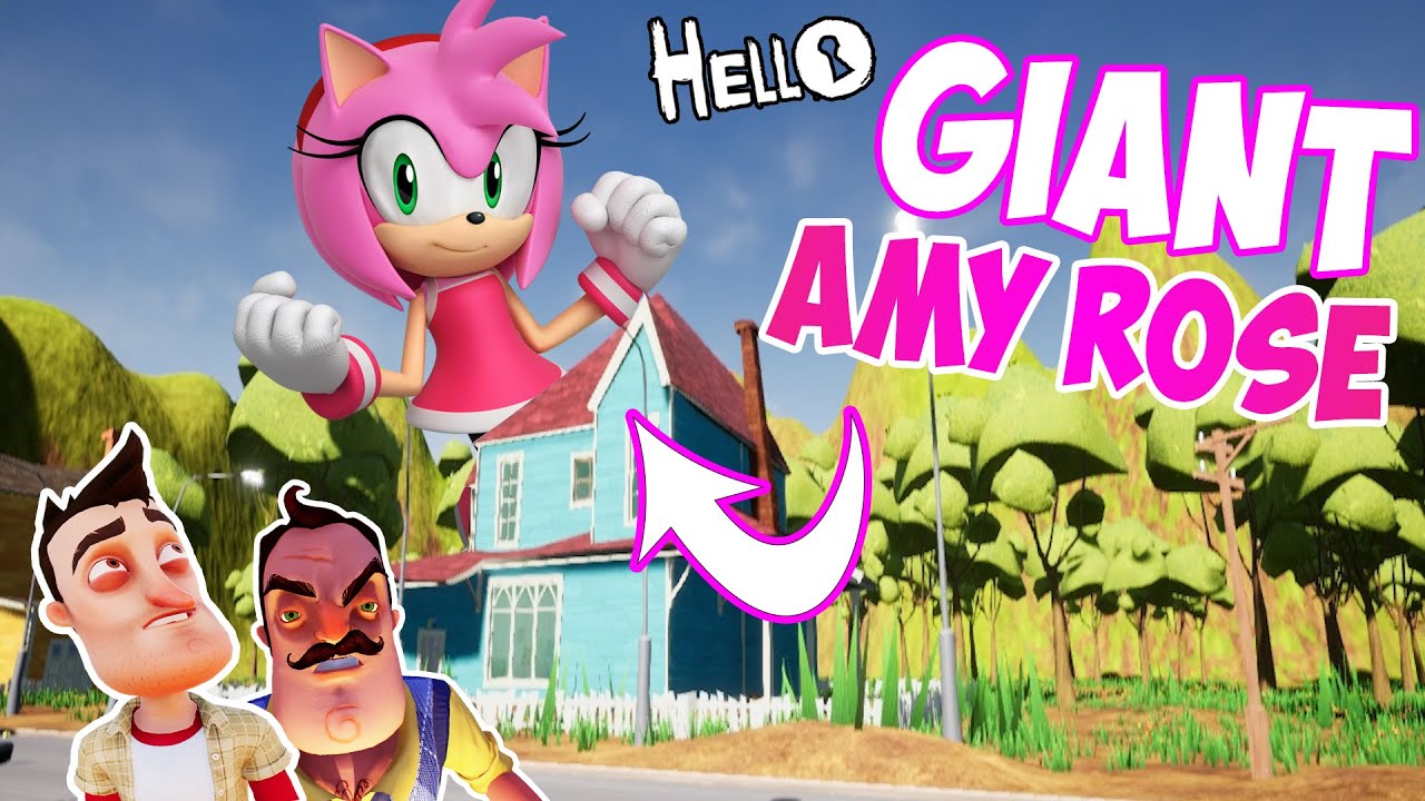 GIANT Amy Rose Neighbor | Hello Neighbor Mod - YouTube