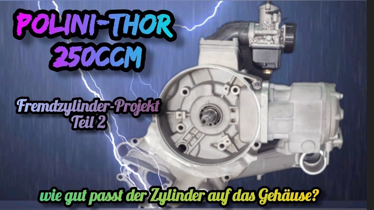 Polini-Thor 250ccm, erste Anprobe 🥸 passt der Zylinder auf das Gehäuse ...