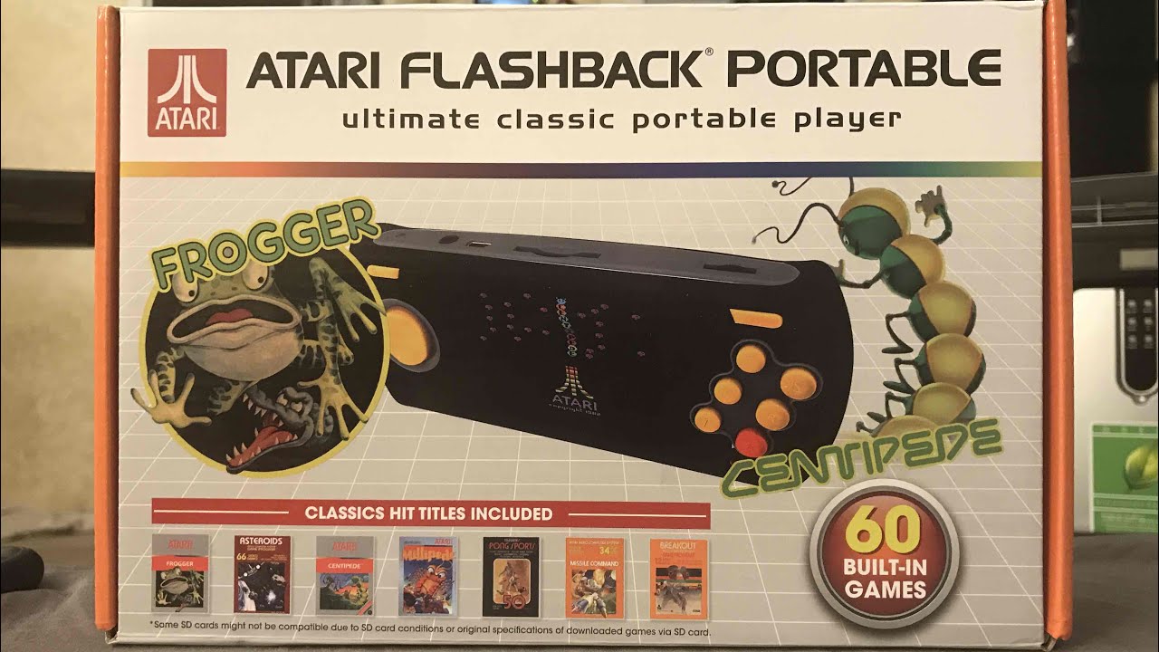 AtGames - Atari Flashback Portable - Ultimate Classic Portable Player - Unboxing (60 Built-In ...