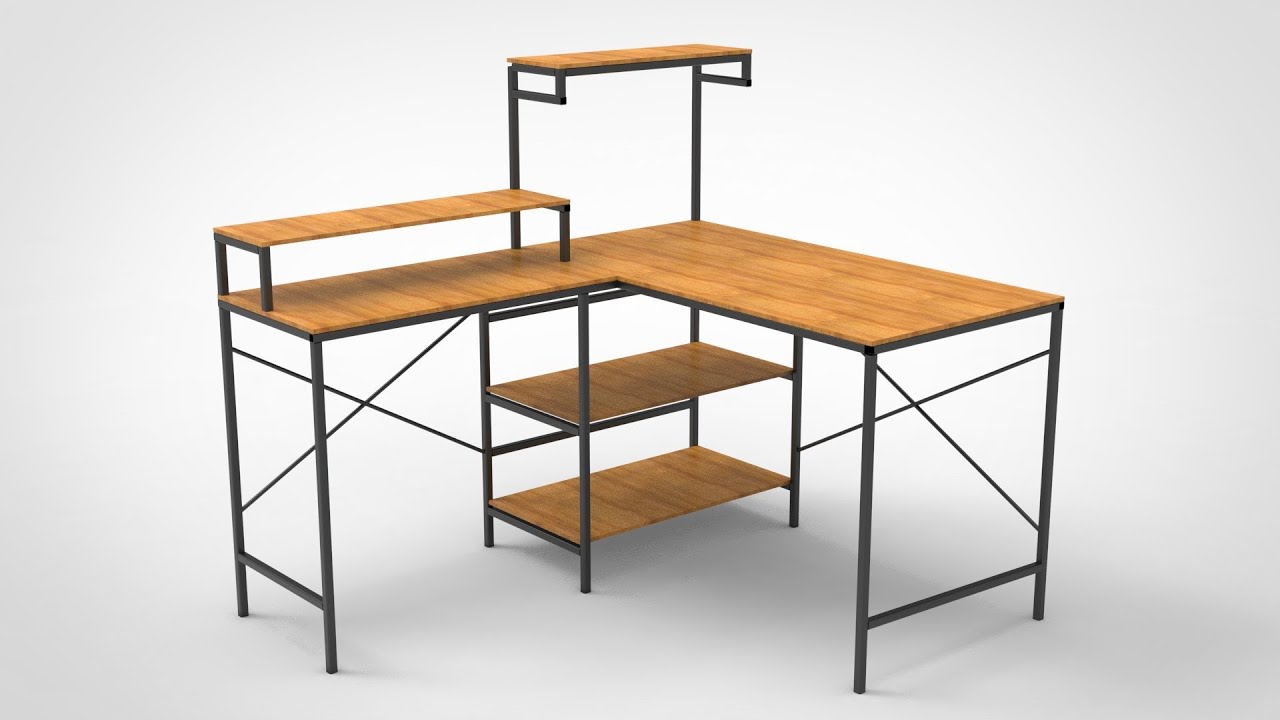 「DESIGN 321」 Home Office Desk | Solidworks tutorial - YouTube