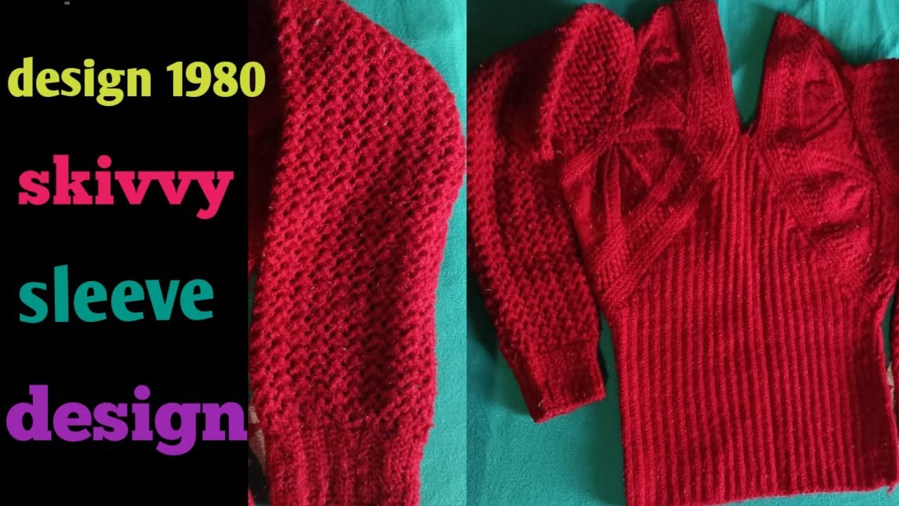 1980 old woolen ladies skivvy sleeves design | knitting sleeves skivvy ...