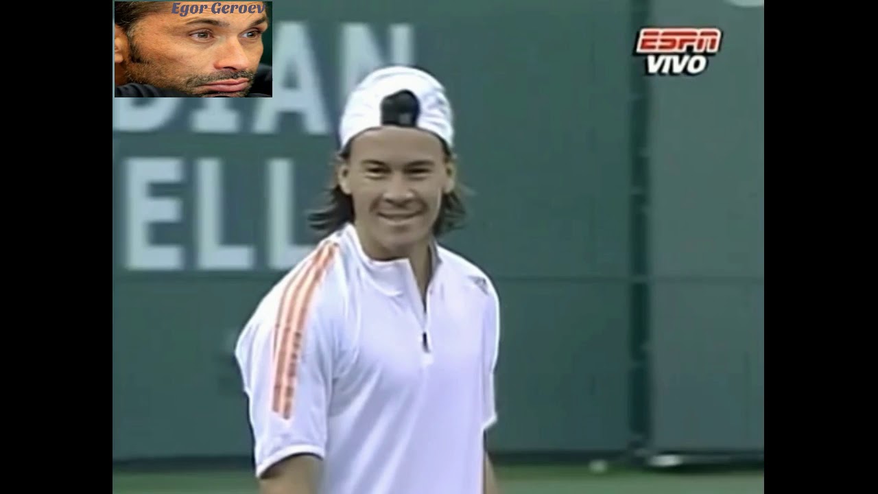 Guillermo Coria vs Andre Agassi IW 2005 - YouTube