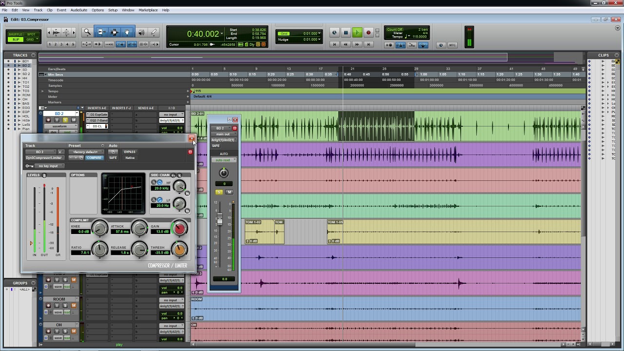 Pro tools 12 တွင် Compressor Limiter အလုပ် လုပ်ပုံ - YouTube