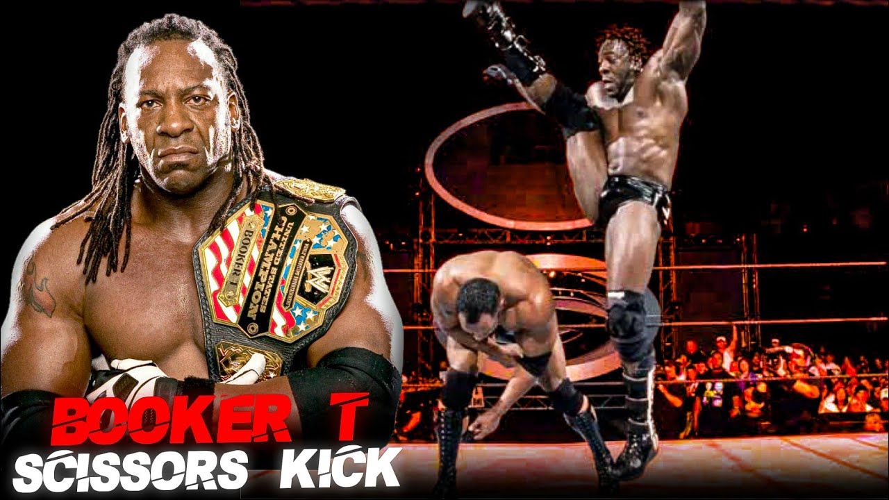 wwe Booker T Top 100 Scissors kick Compilation - YouTube