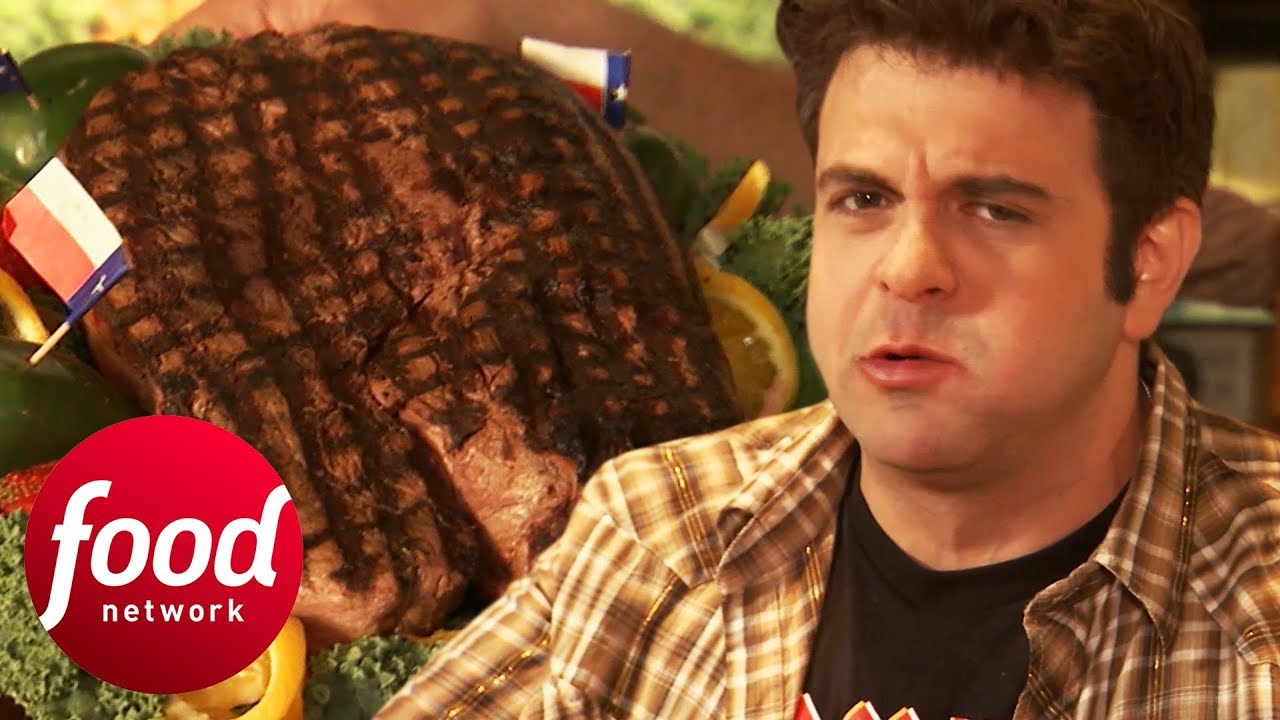 Adam Demolishes A Colossal Steak That's Bigger Than His Face! | Man v ...