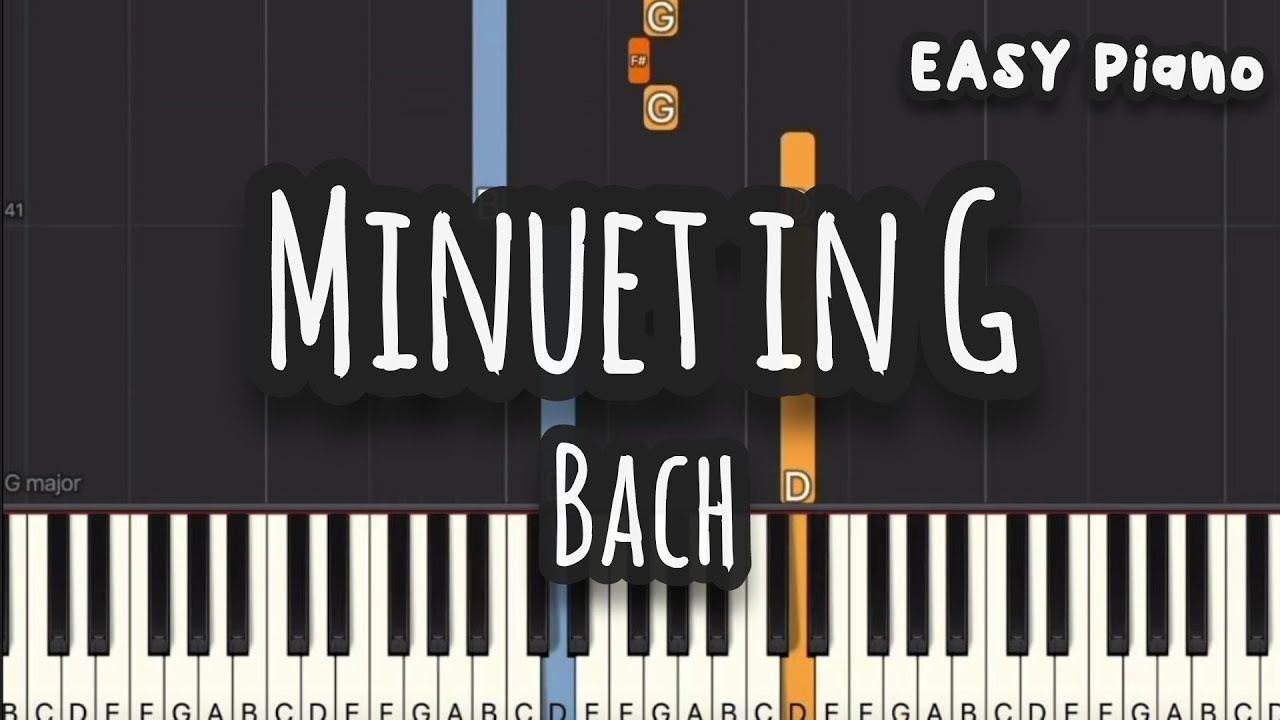 Christian Petzold / Bach - Minuet in G (Easy Piano, Piano Tutorial ...