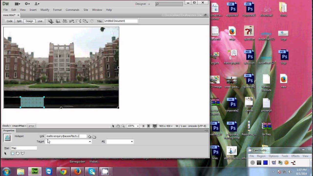 How to make an Image map in dreamweaver - YouTube
