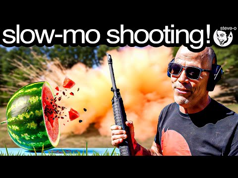 Ridiculous Gun Experiments with WhistlinDiesel (Super Slo Mo) | Steve-O