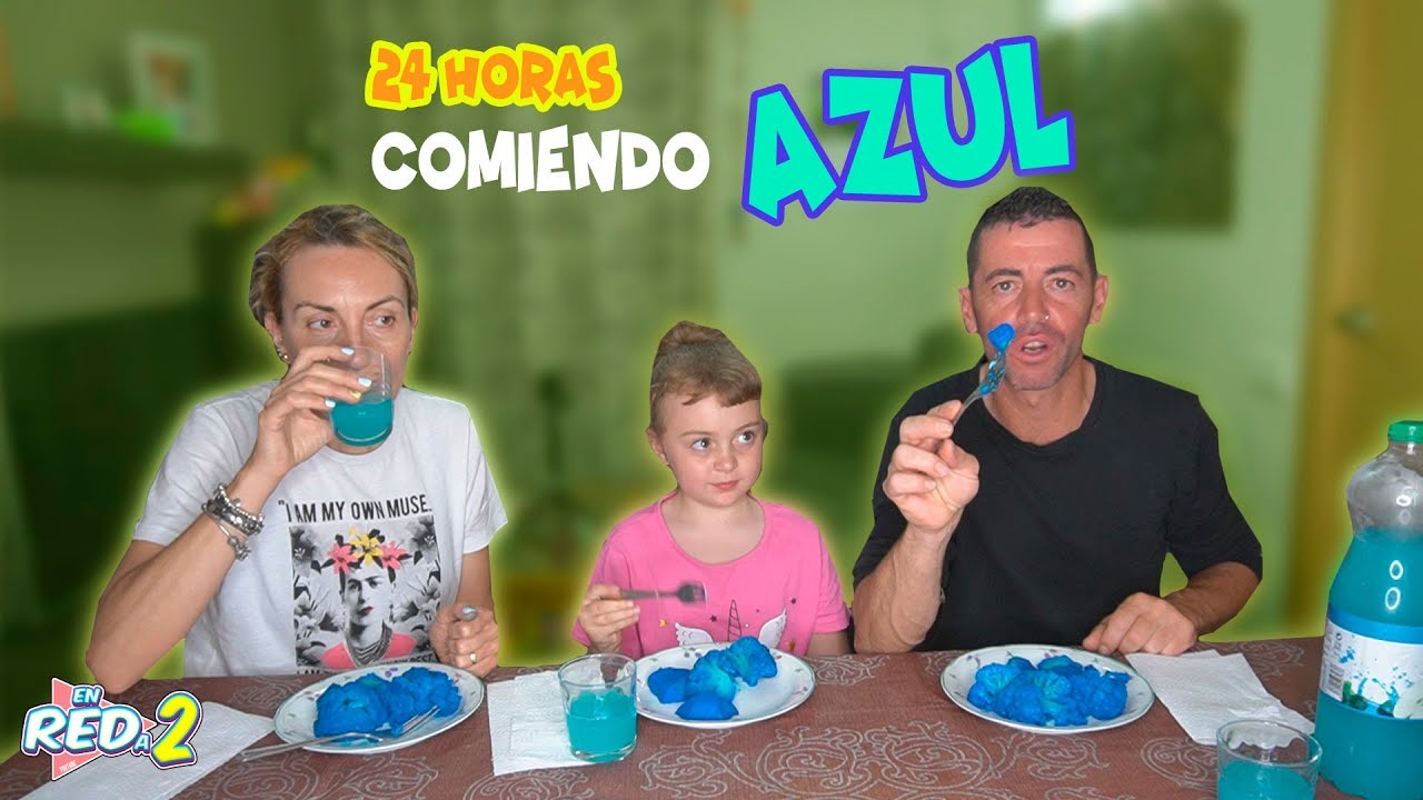24 HORAS COMIENDO AZUL All Day Eating Blue Food Challenge Enreda2 - YouTube