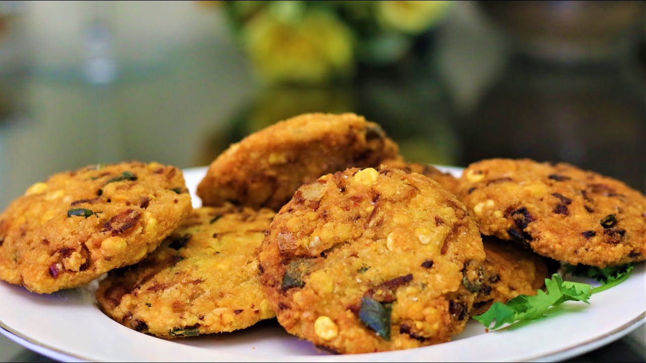 Protein Rich Snack - Lentil Fritters | Parippu Vada | Indian Dal Vada ...