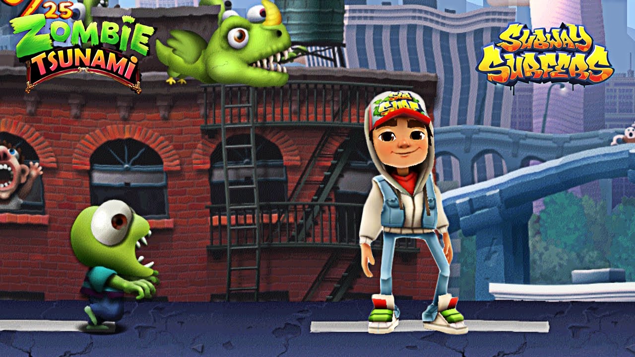 Zombie Tsunami VS Subway Surfers - YouTube