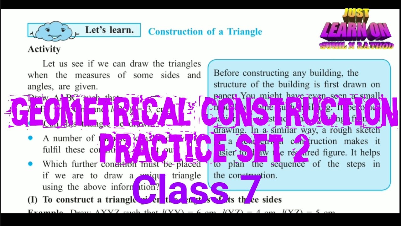 Practice set no 2 Geometrical construction ,Maths Class seven. - YouTube