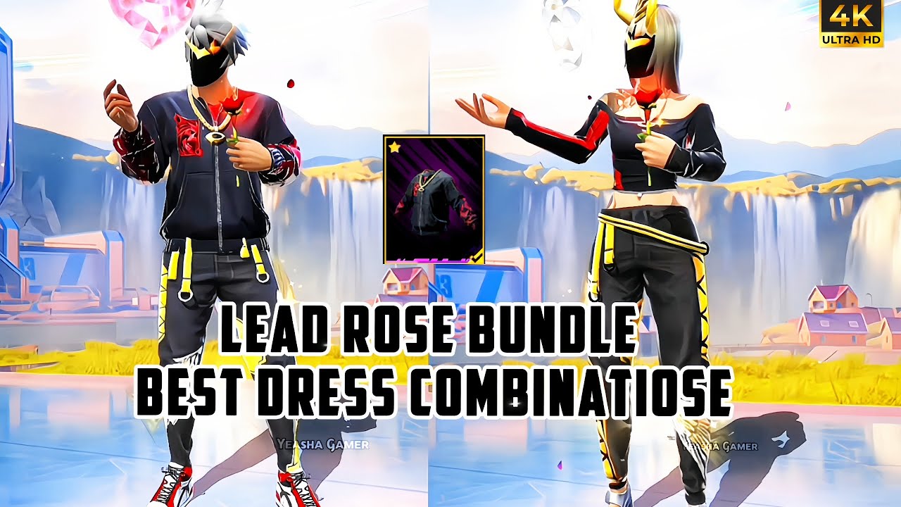 DRESS COMBINATION WITH IRON ROSE BUNDLE & LEAD ROSE BUNDLE ||FREE FIRE ...