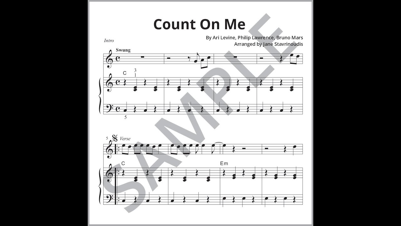 Count On Me synthesia piano duet with backing - YouTube